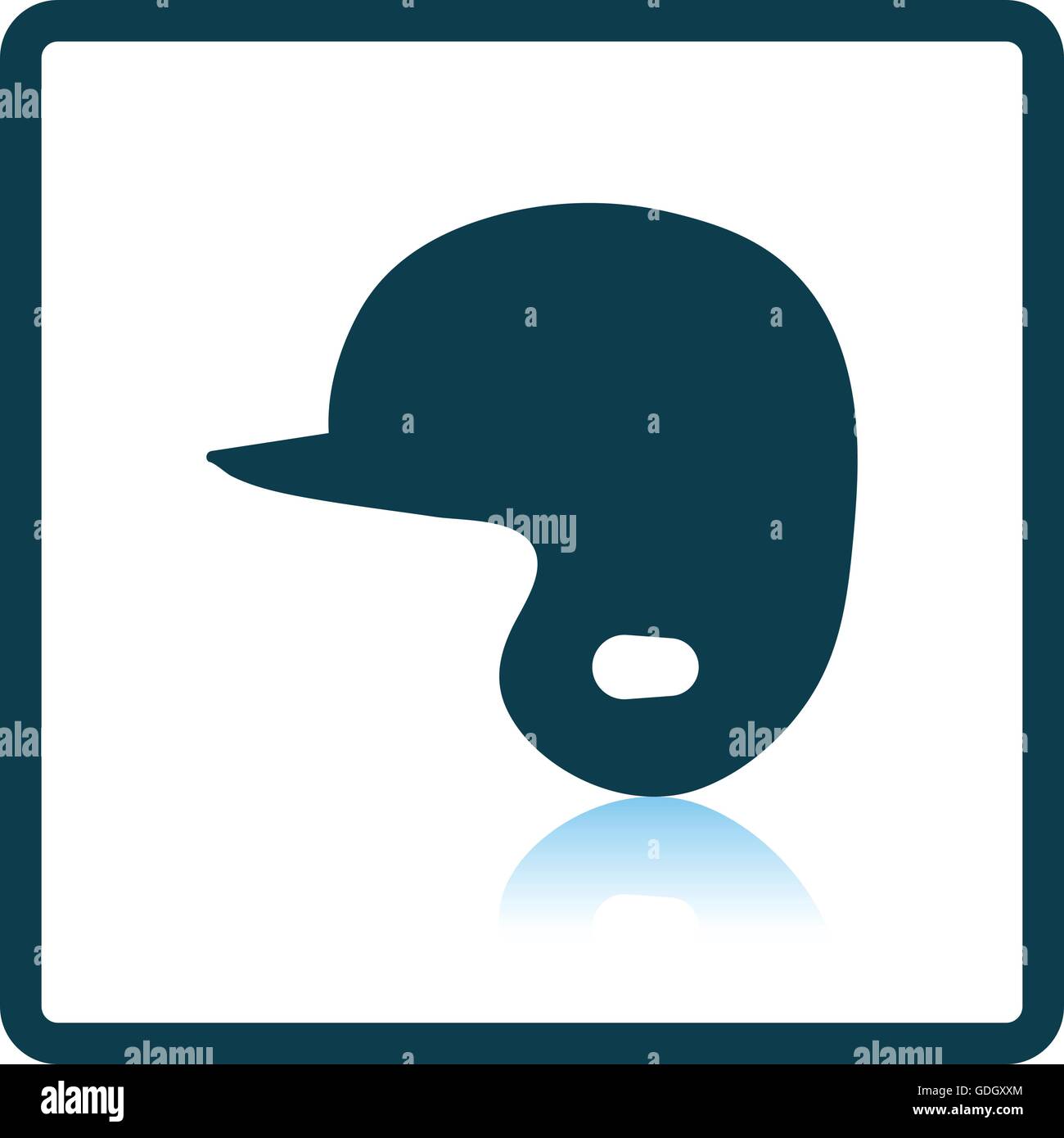 Baseball helmet icon. Shadow reflection design. Vector illustration ...