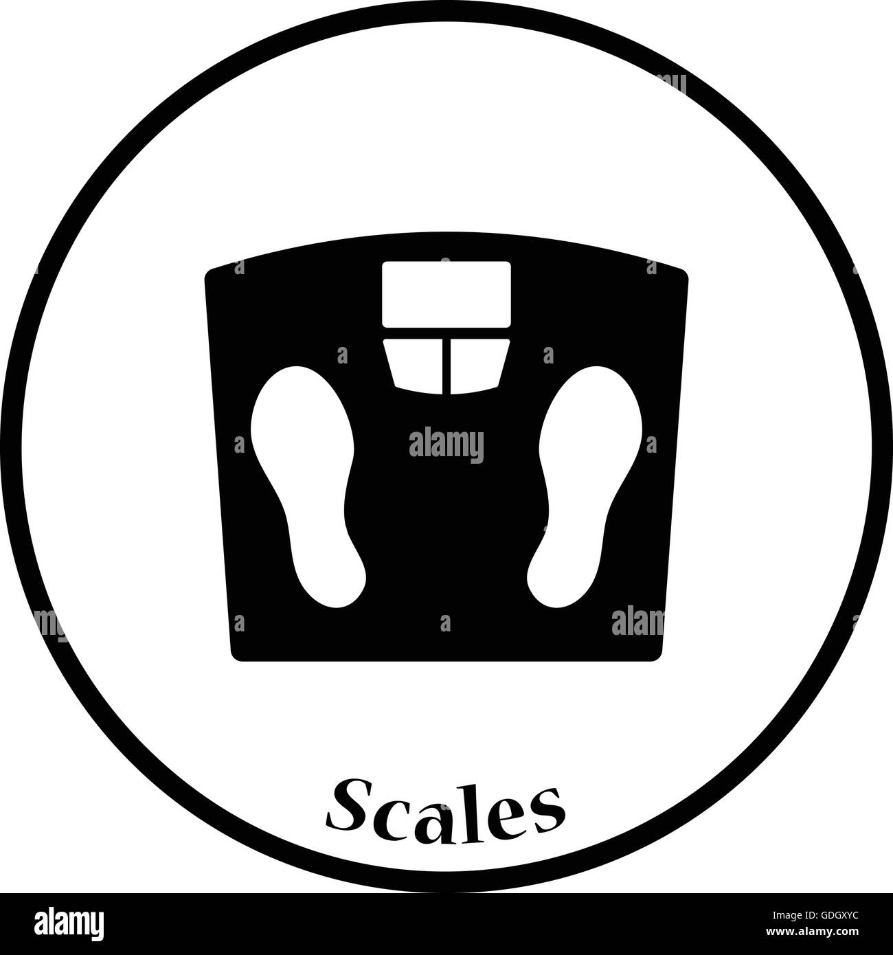 Icon Floor scales of . Thin circle design. Vector illustration Stock ...
