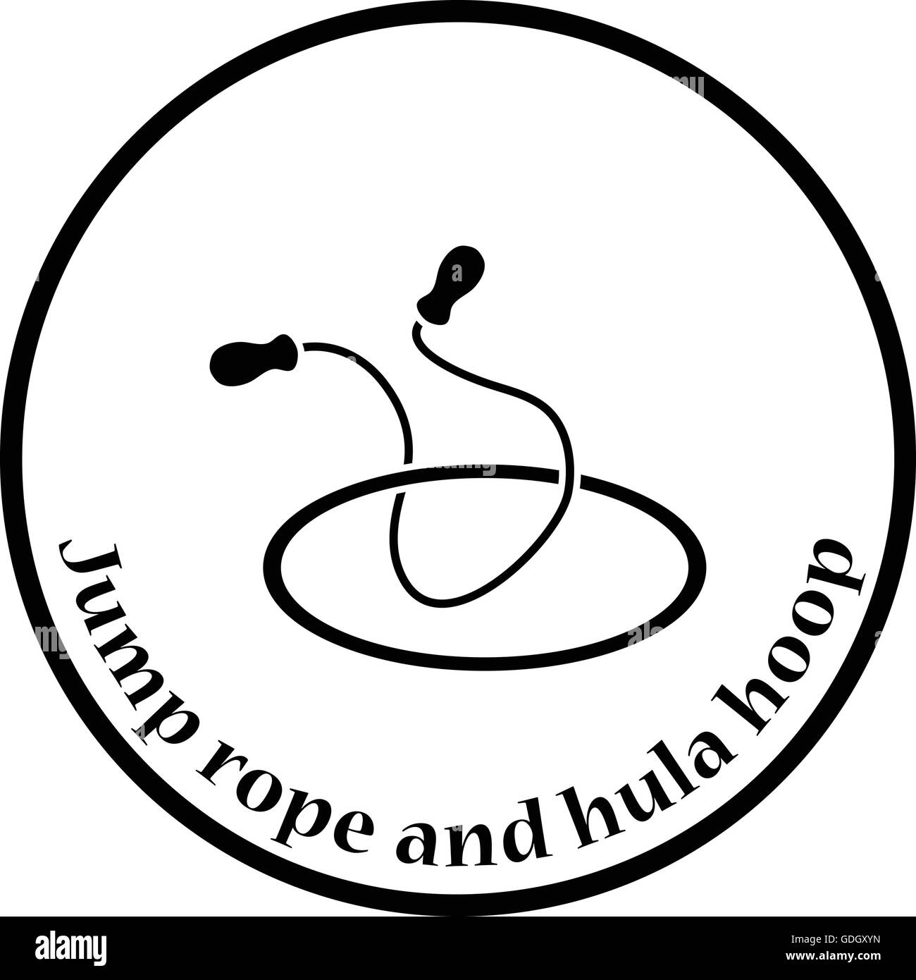 Icon of Jump rope and hoop . Thin circle design. Vector illustration ...