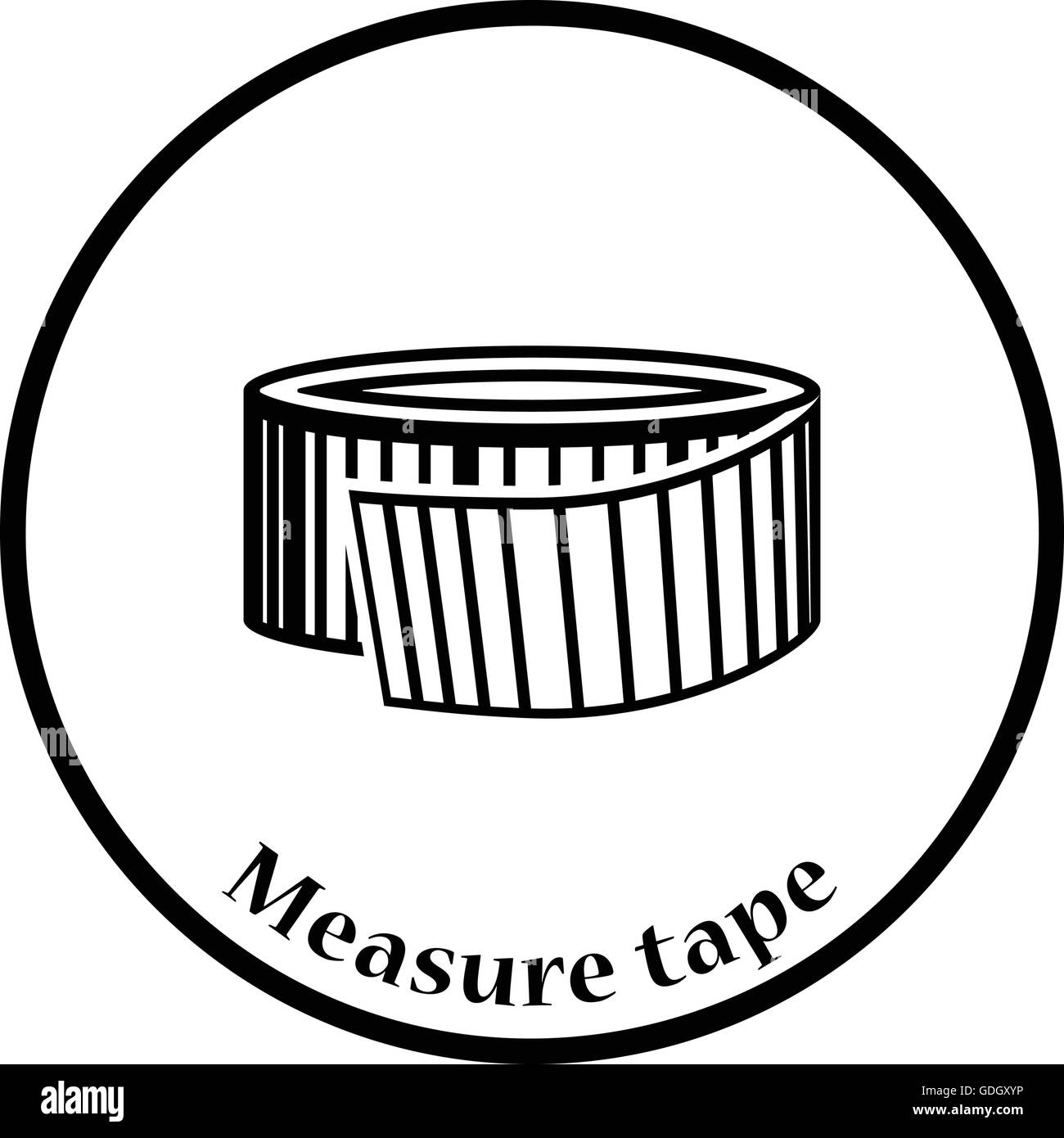 Icon of Measure tape . Thin circle design. Vector illustration Stock ...