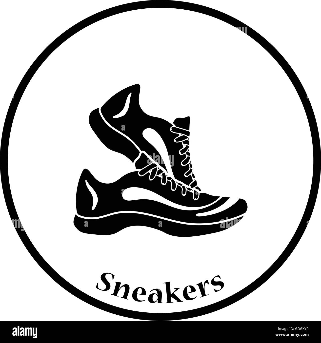 Icon of Fitness sneakers. Thin circle design. Vector illustration Stock ...