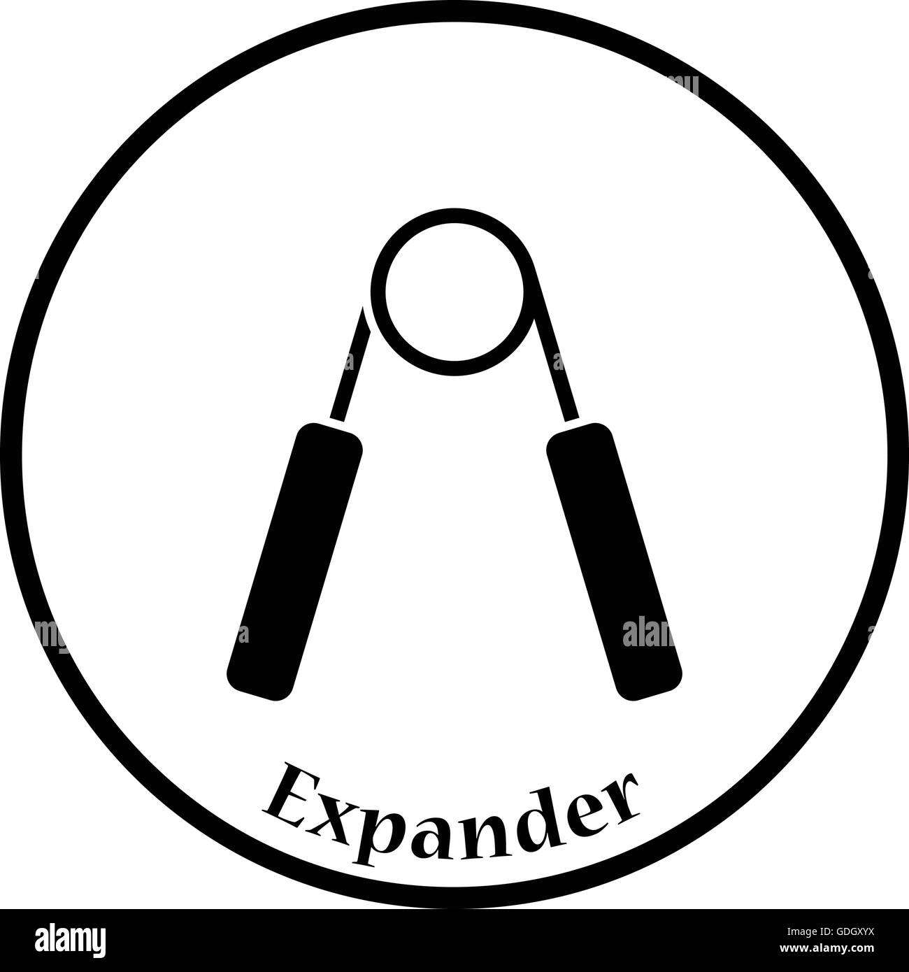 Icon of Hands expander. Thin circle design. Vector illustration Stock ...