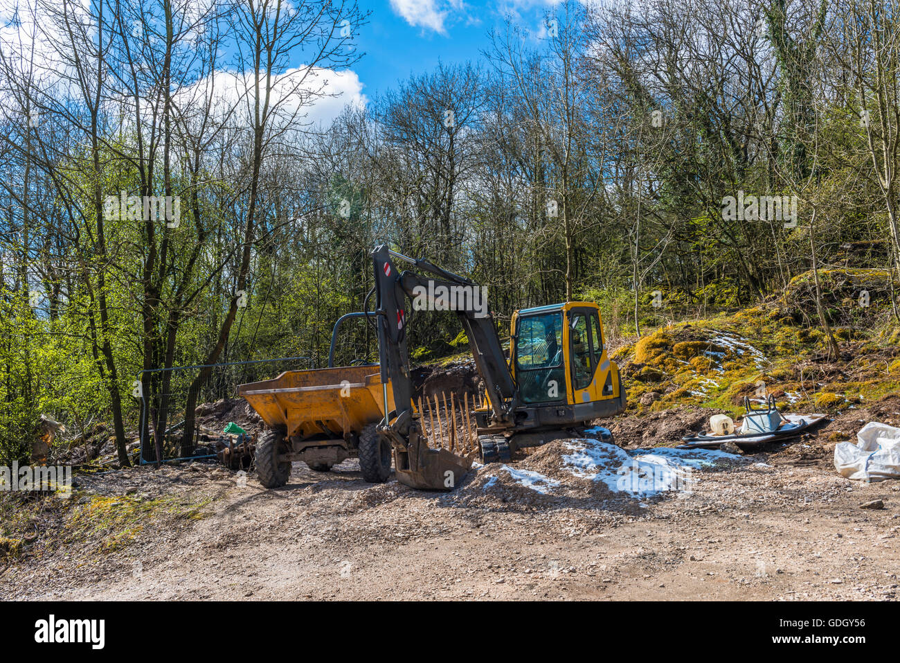 Construction vehicles on building site Stock Photo - Alamy