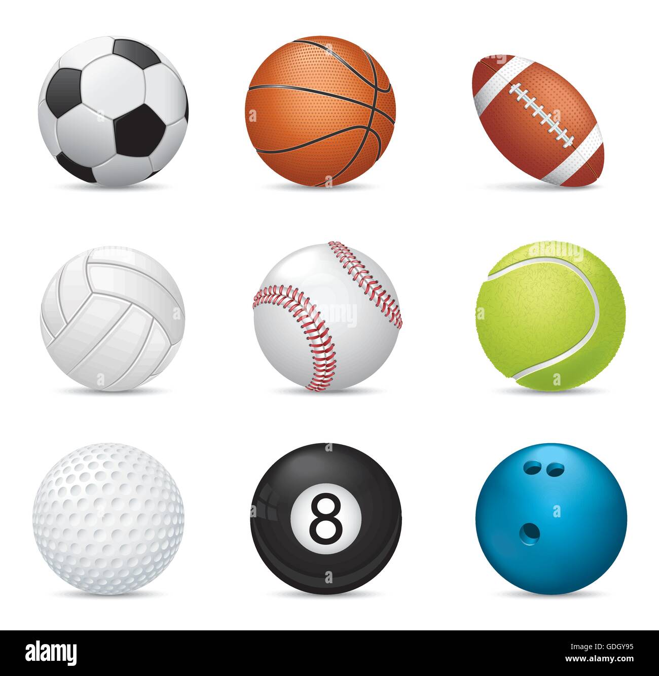 Soccer football balls realistic Cut Out Stock Images & Pictures - Alamy