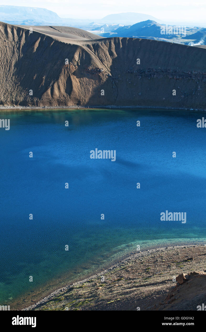 Iceland: Viti crater and lake. Viti is an explosion crater formed in ...