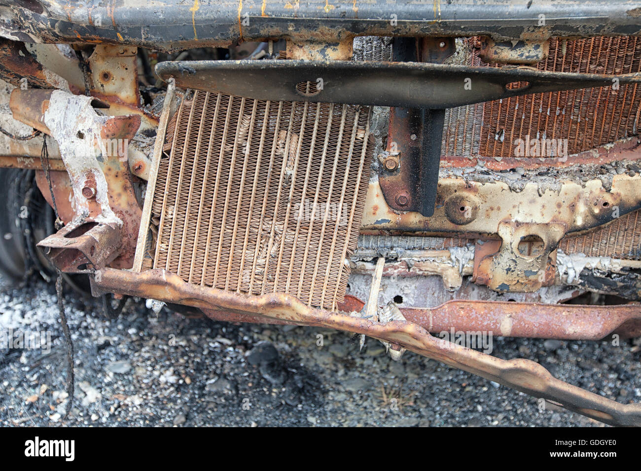 Burnt out car close hi-res stock photography and images - Alamy