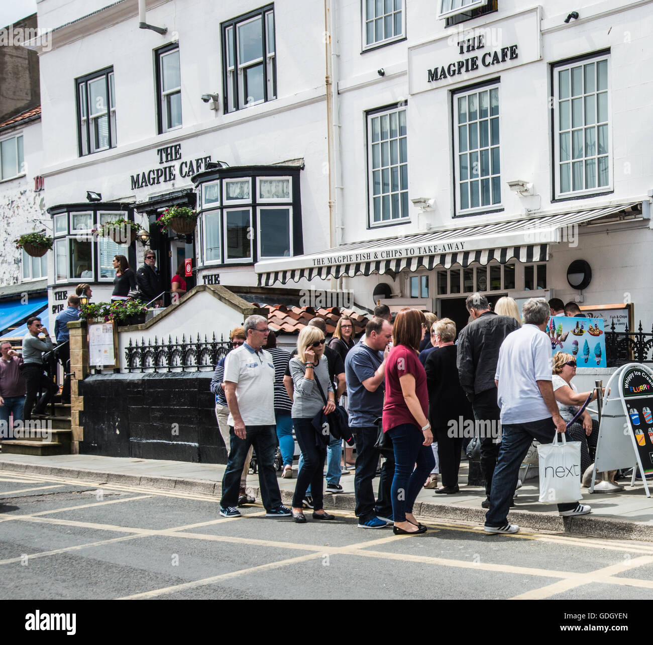 Que for the British chip shop in Whitby Ray Boswell Stock Photo - Alamy