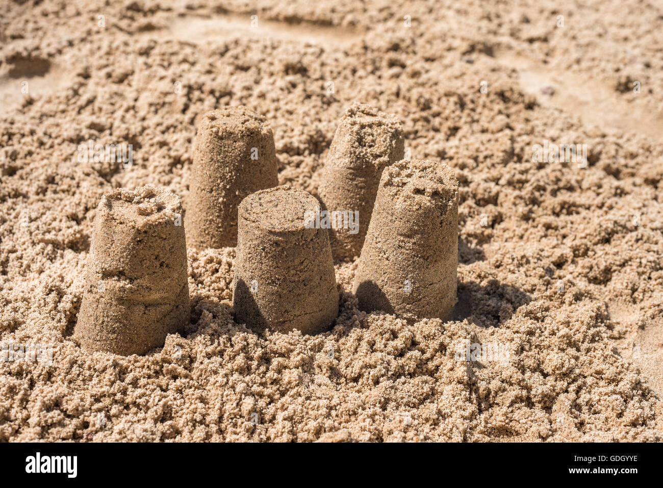 sand pyramids on the beach Stock Photo - Alamy