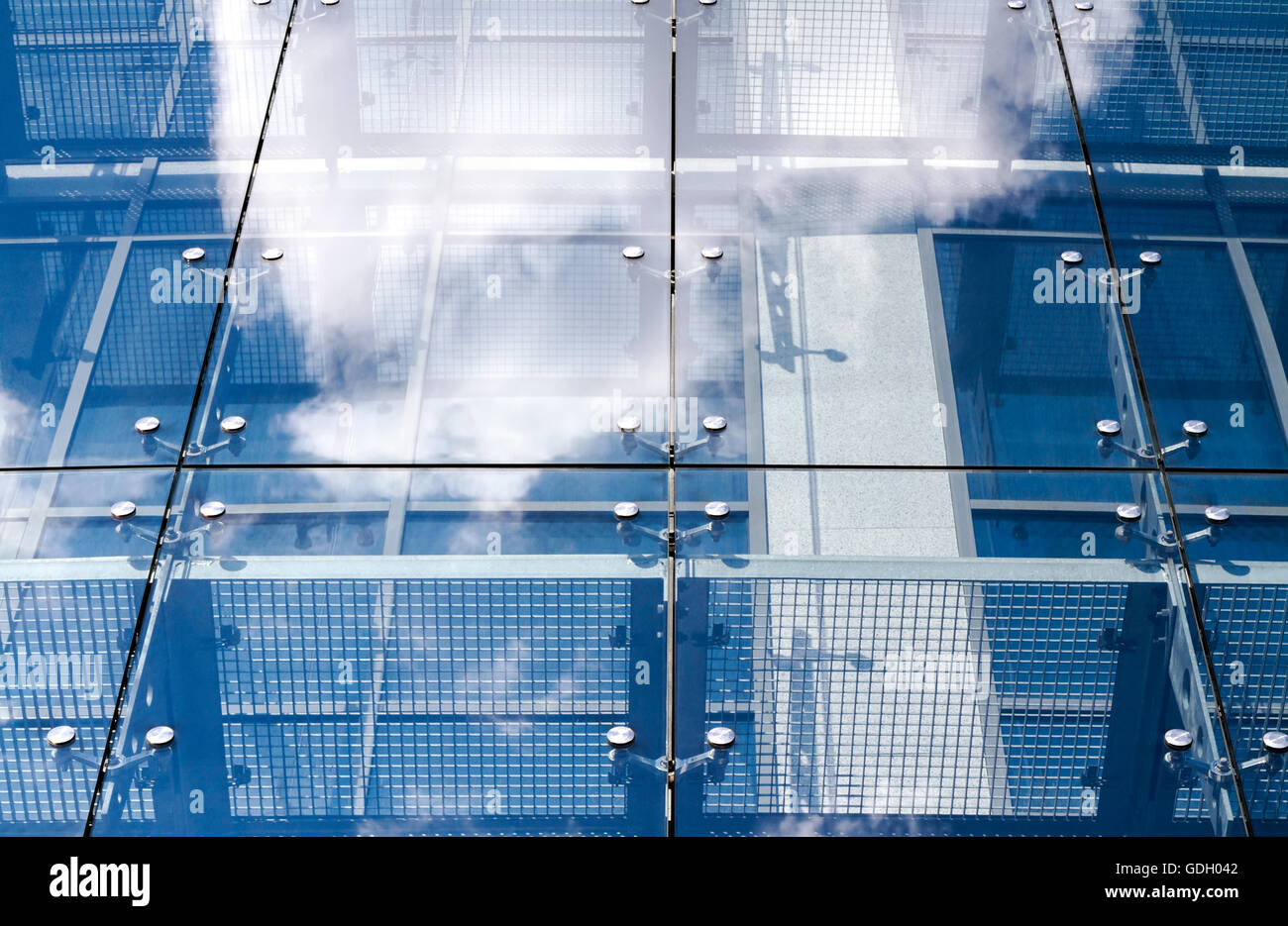 Blue business office window reflections Stock Photo - Alamy