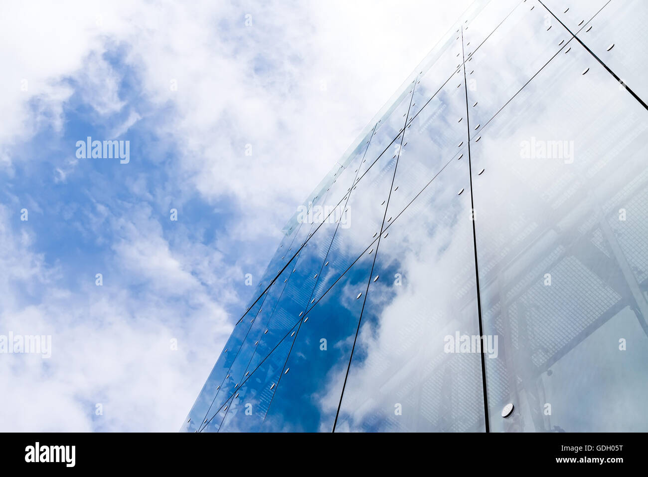 Blue business office window reflections Stock Photo - Alamy