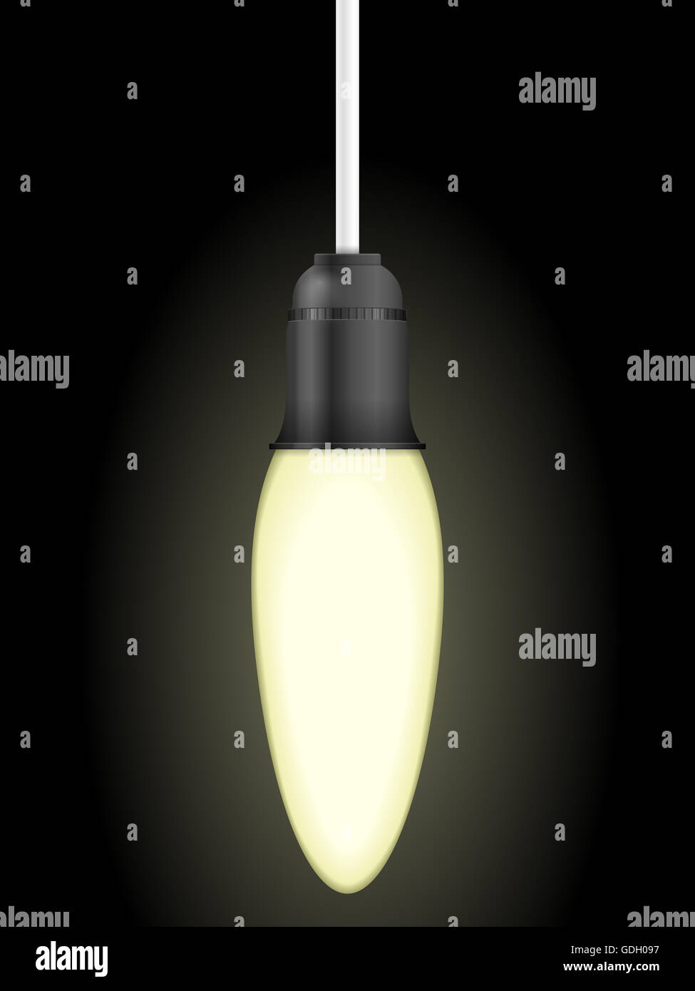 Light bulb on a black background Stock Photo - Alamy