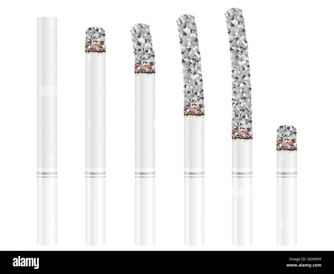 Cigarette set on a white background Stock Photo - Alamy