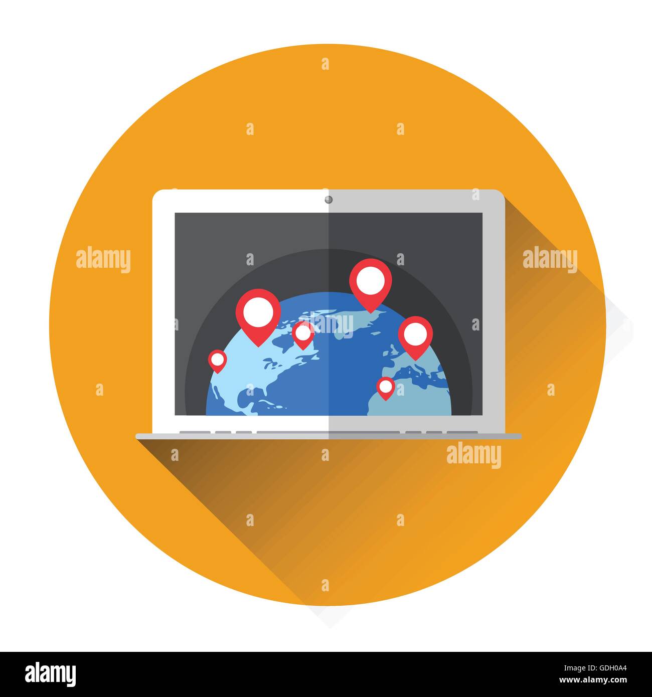 Earth Globe Navigation laptop Computer Icon Stock Vector Image & Art ...