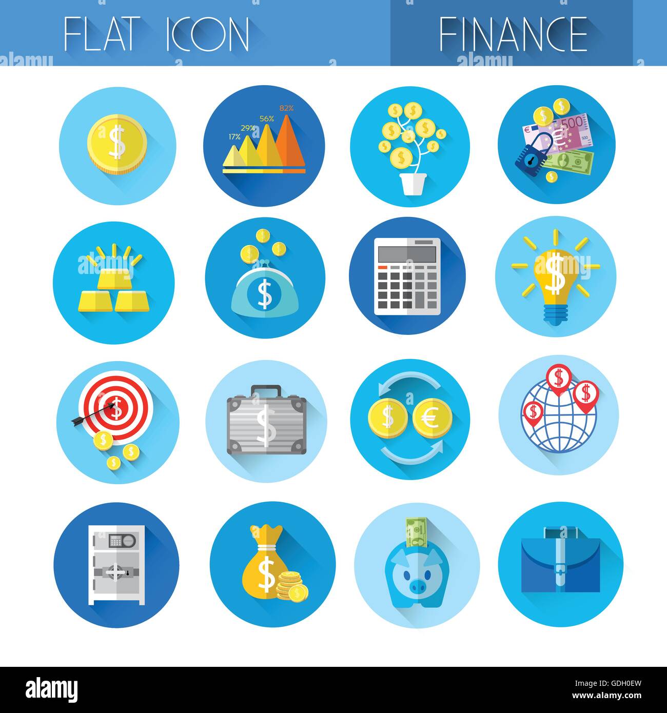 Finance Collection Colorful Financial Icon Set Stock Vector Image & Art ...