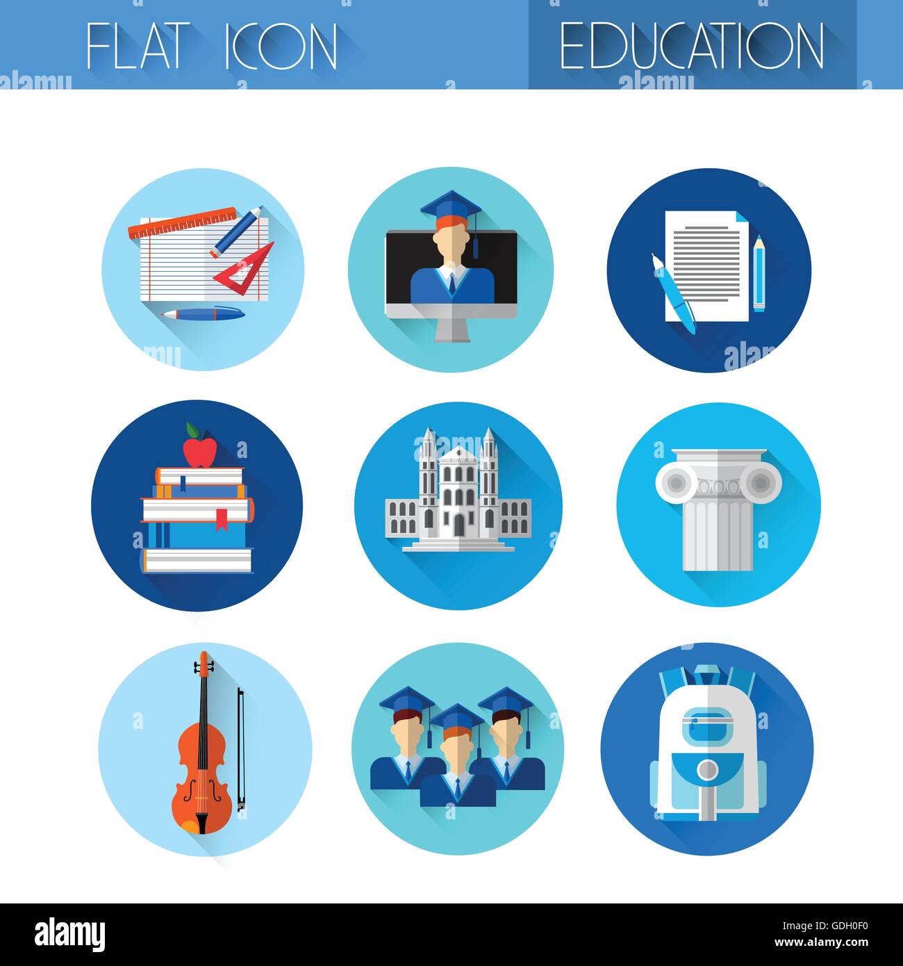 Education Collection Colorful Icon Set Stock Vector Image & Art - Alamy