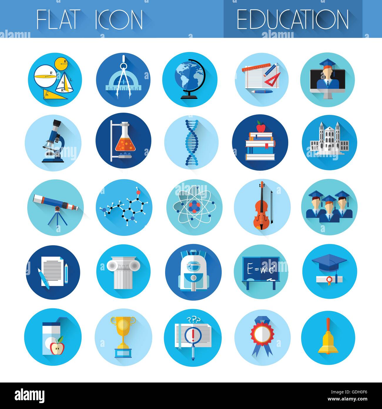 Education Collection Colorful Icon Set Stock Vector Image & Art - Alamy