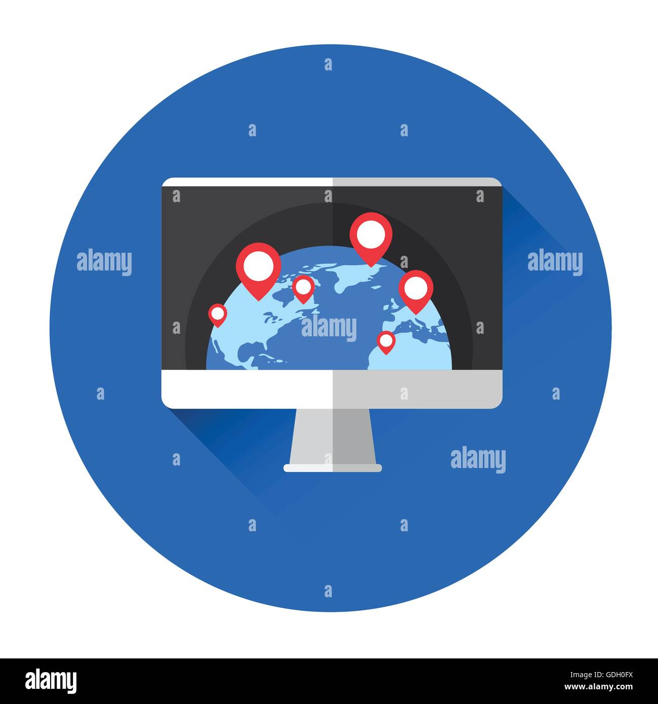 Desktop computer gps navigation Stock Vector Images - Alamy