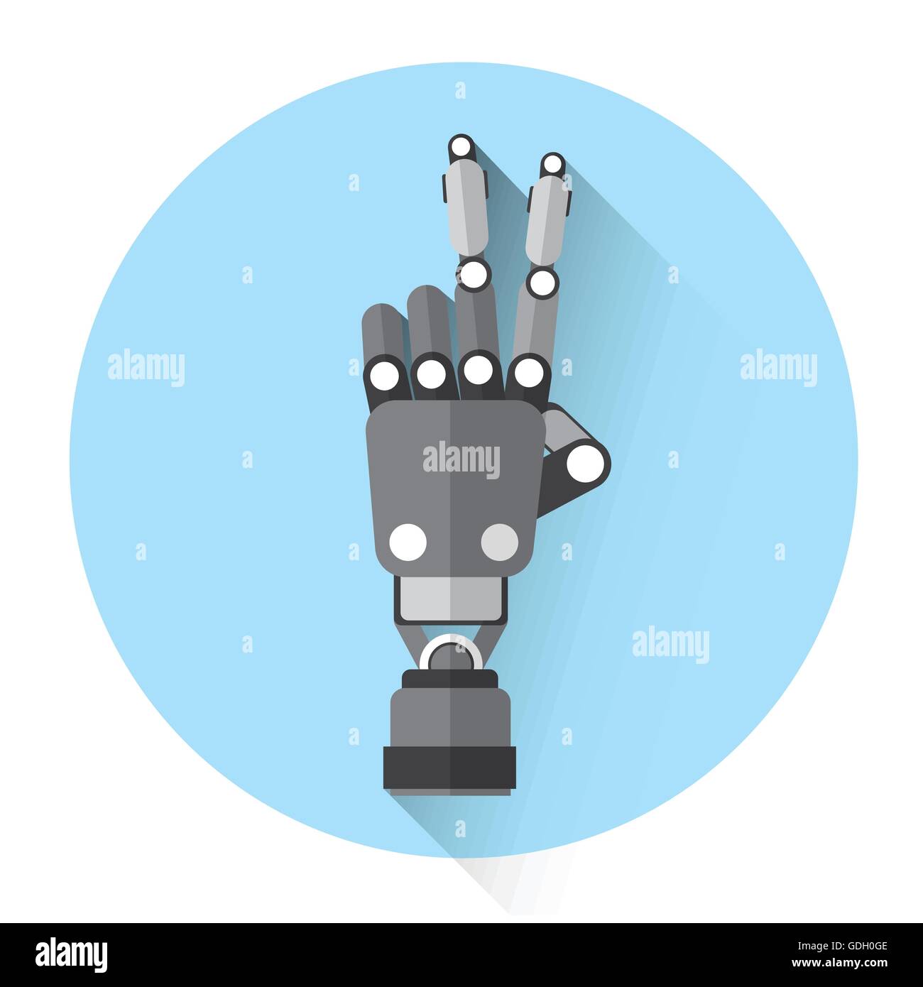 Modern Robot Hand Victory Peace Gesture Icon Stock Vector Image & Art ...