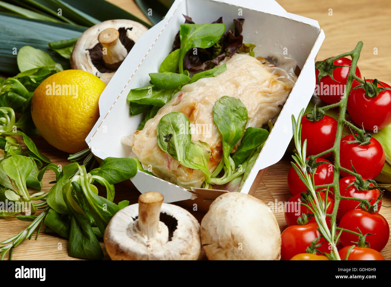 omelet with steamed vegetables and greens healthy natural food Stock ...