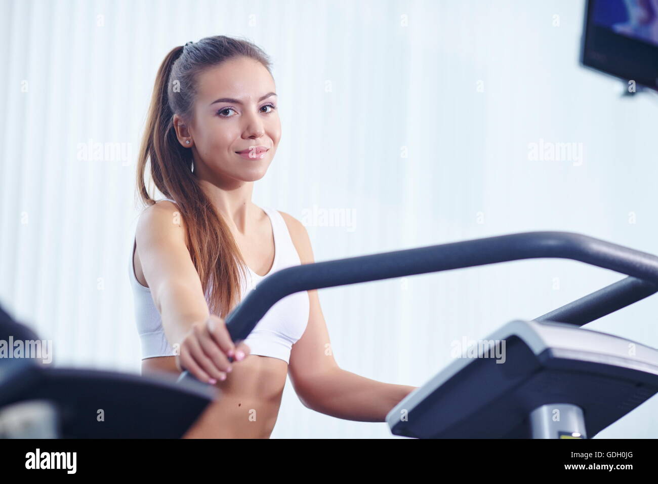 pretty girl training at the gym Stock Photo - Alamy
