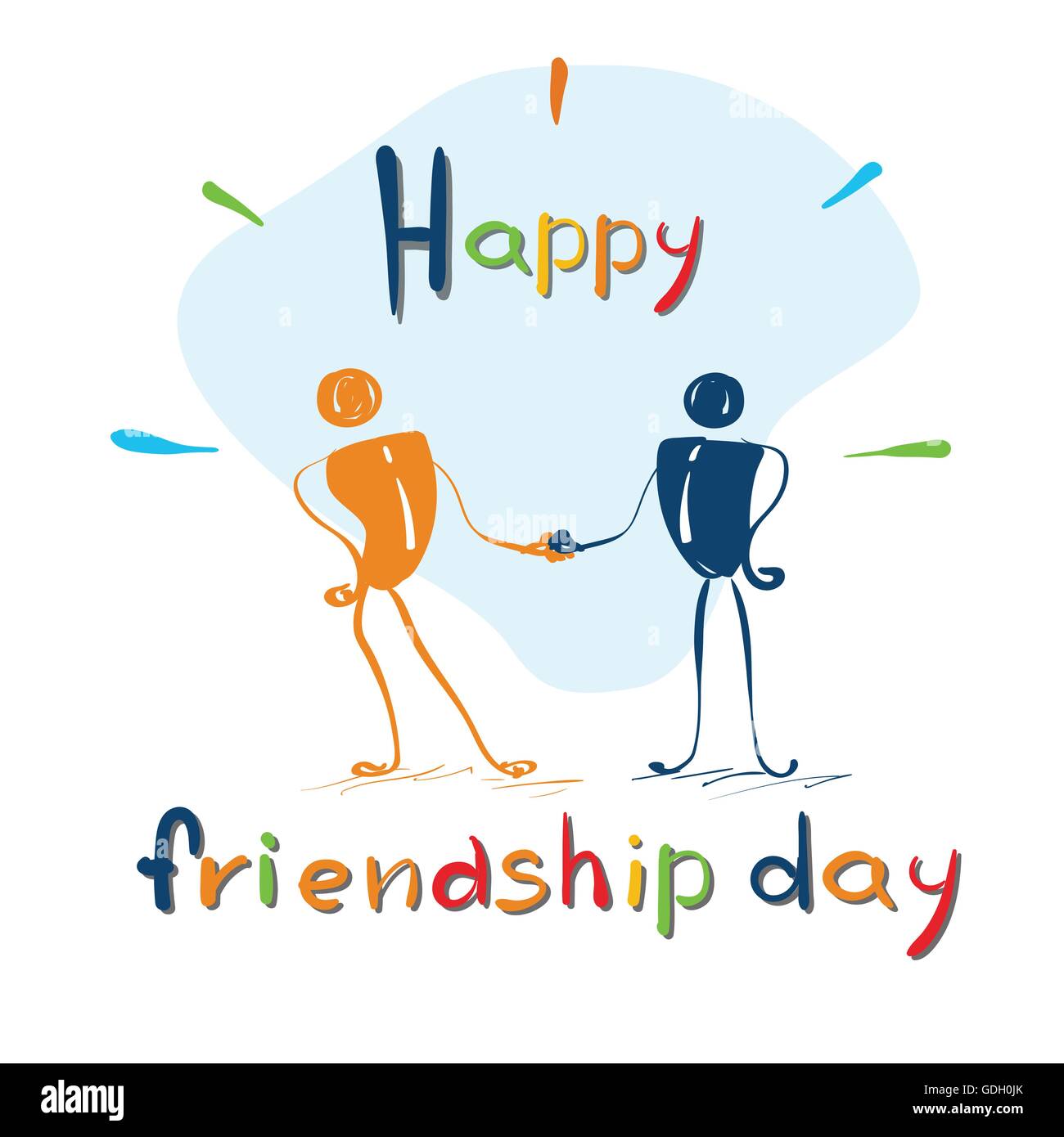 Friendship Day Cartoon Characters Holding Hands Friend Holiday Stock ...