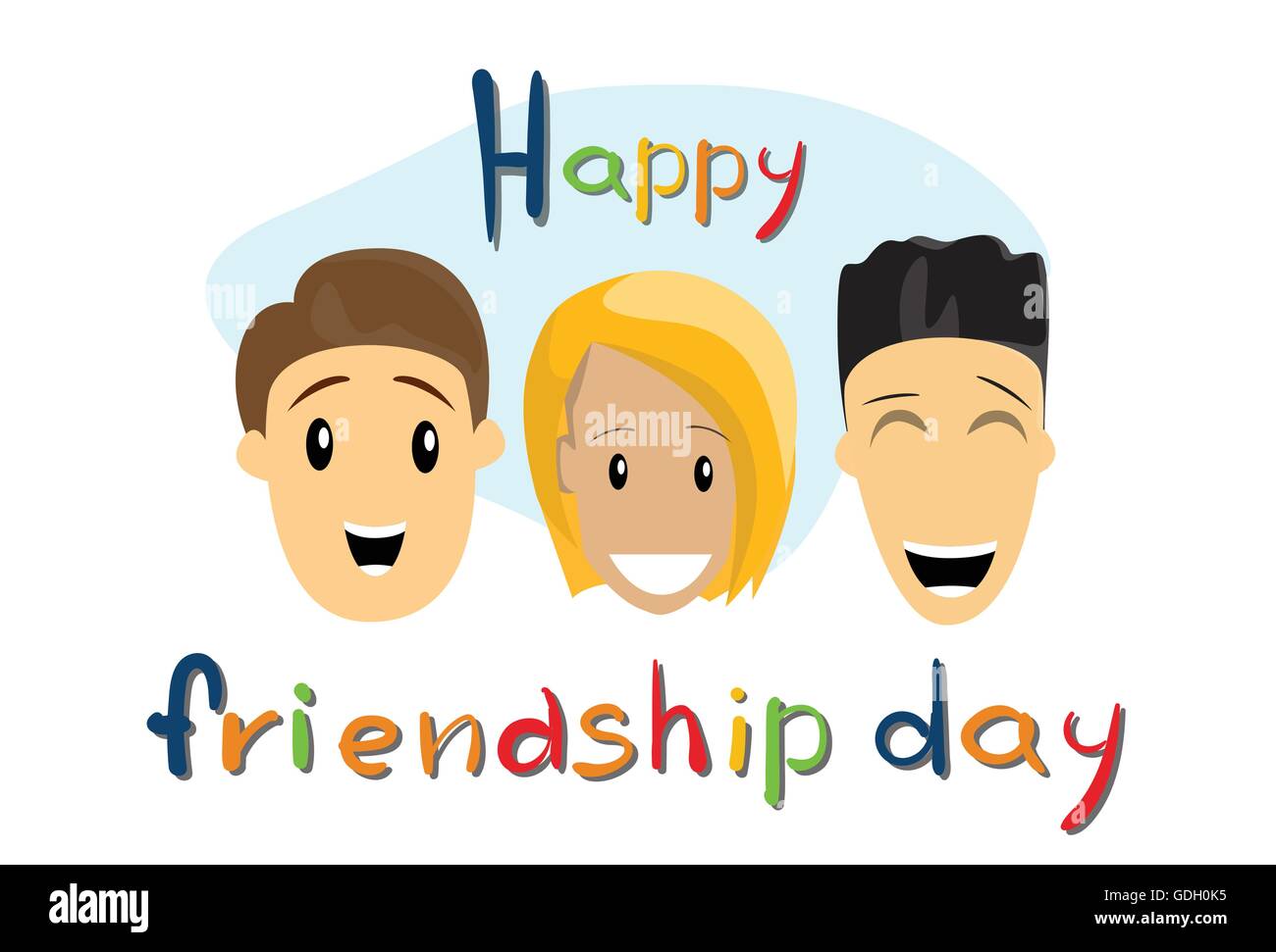 Friendship Day Smiling Face Friend Holiday Banner Stock Vector Image ...