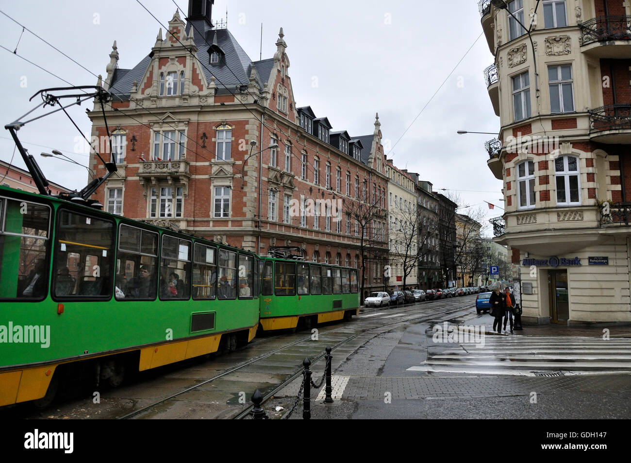 Electric tramp in Poznan street Stock Photo - Alamy