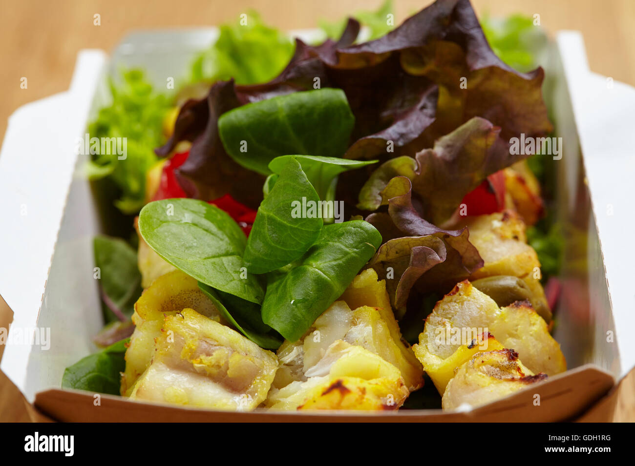 natural healthy food for breakfast fish with vegetables Stock Photo - Alamy