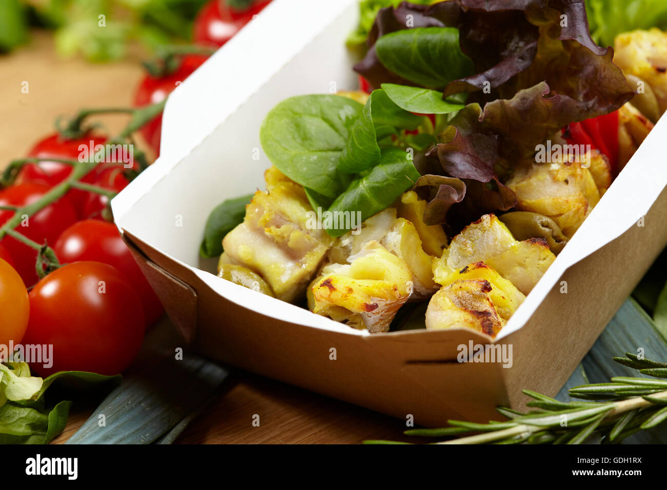natural healthy food for breakfast fish with vegetables Stock Photo - Alamy