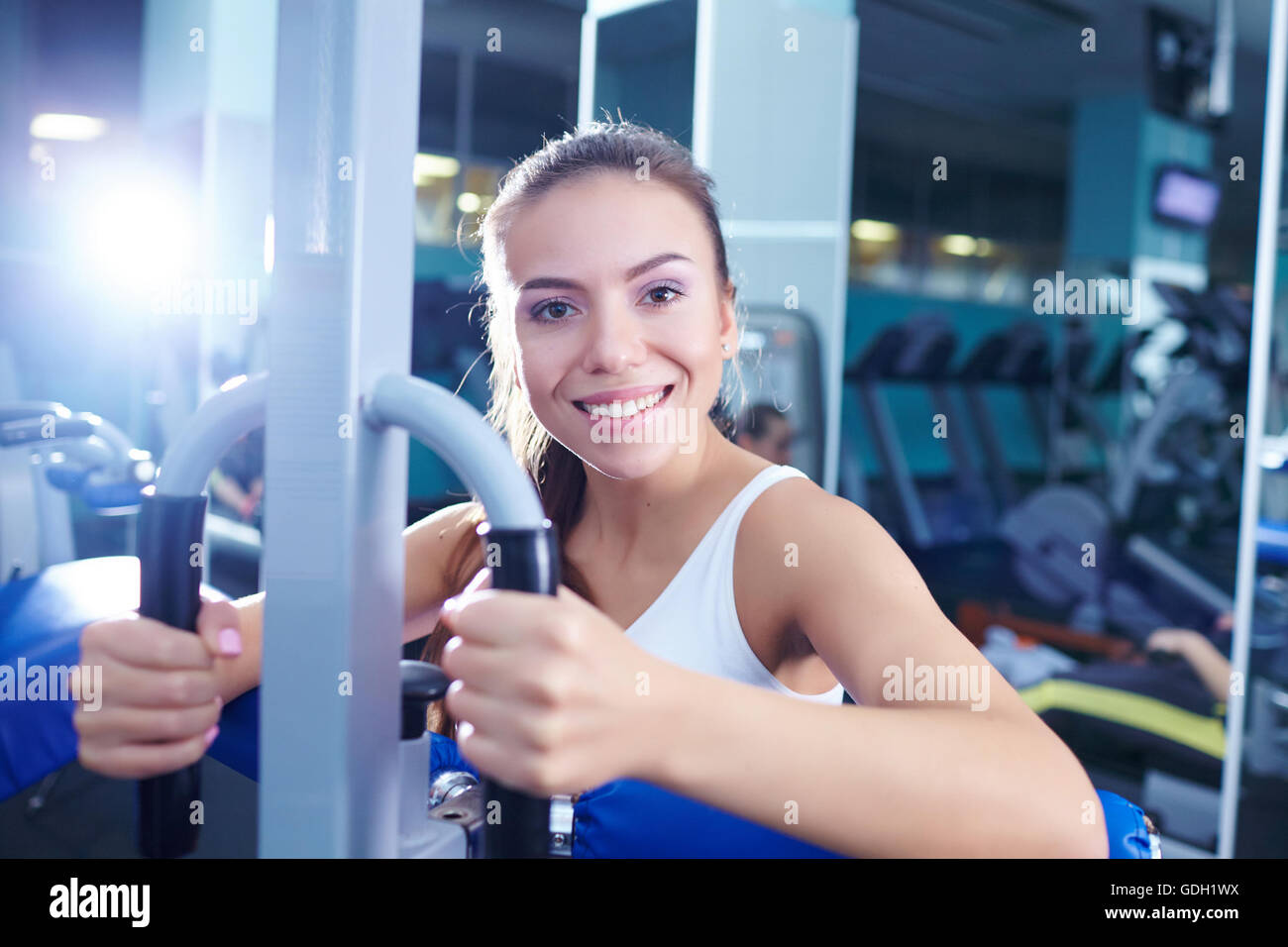 pretty girl training at the gym Stock Photo - Alamy