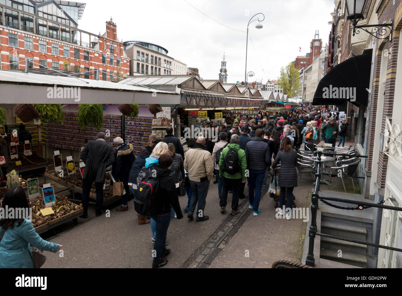 Visitors at the floating market in Amsterdam, Holland, Netherlands ...