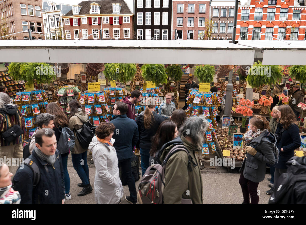Visitors at the floating market in Amsterdam, Holland, Netherlands ...