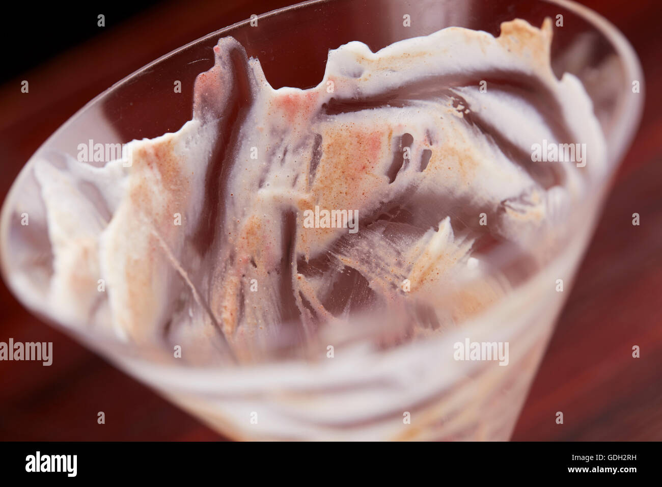 dirty glass from under the dessert Stock Photo - Alamy