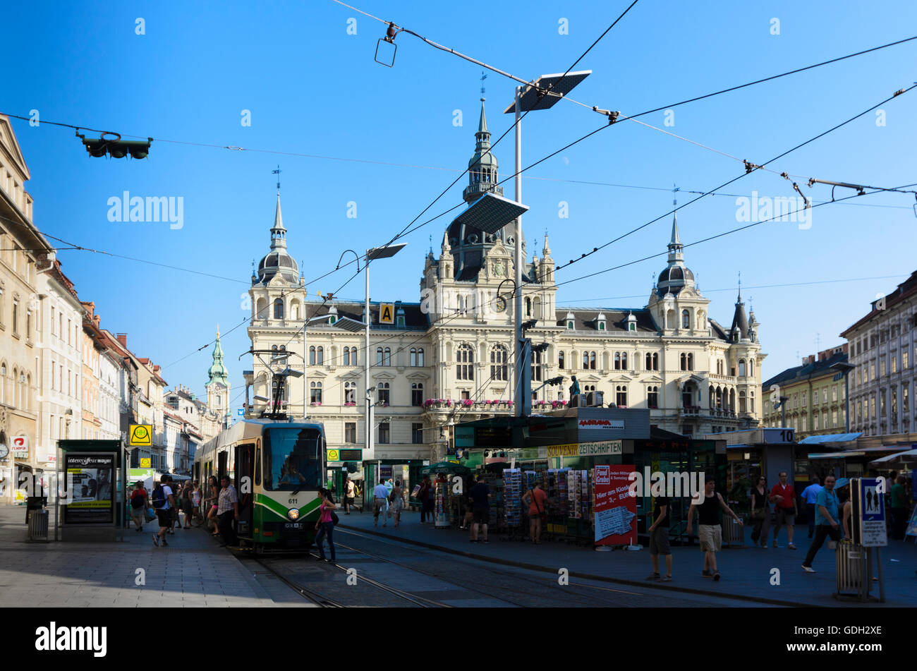 Town square with church and town hall hi-res stock photography and ...