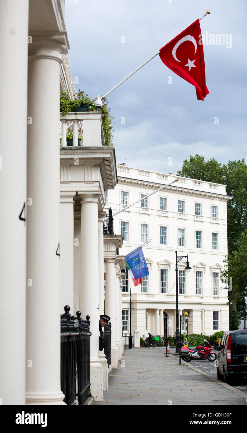 A general view of the Turkish Embassy in central London, as the Turkish ...
