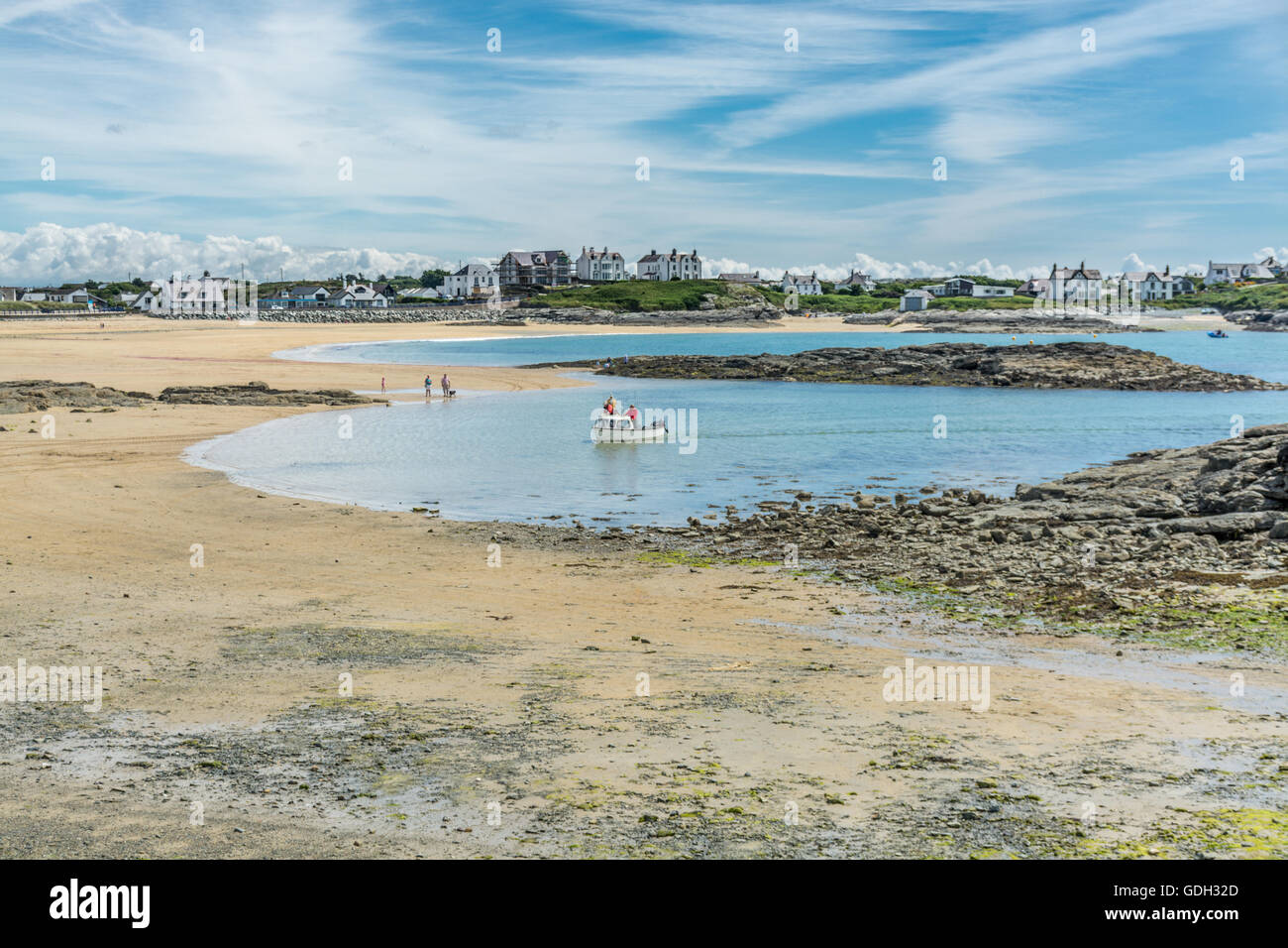 View of beach at Trearddur Bay on Anglesey Stock Photo - Alamy