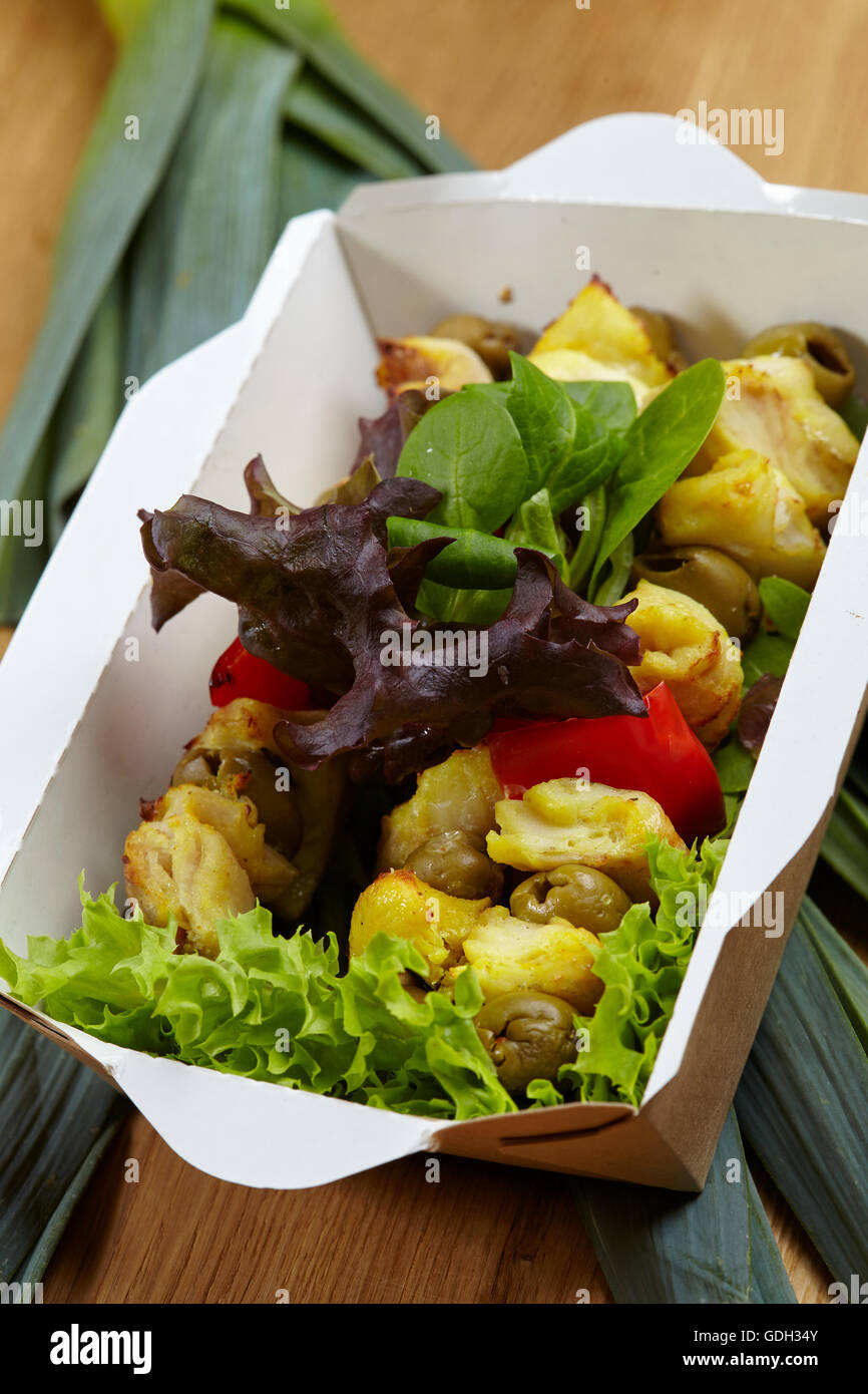 natural healthy food for breakfast fish with vegetables Stock Photo - Alamy