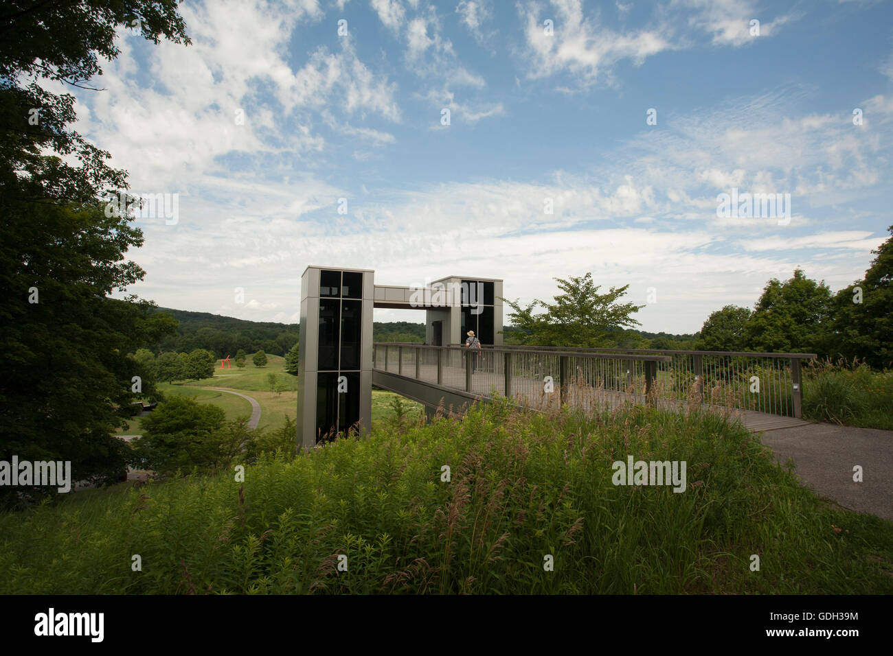 Modernistic elevators at Storm King in Cornwall, NY takes visitors to ...