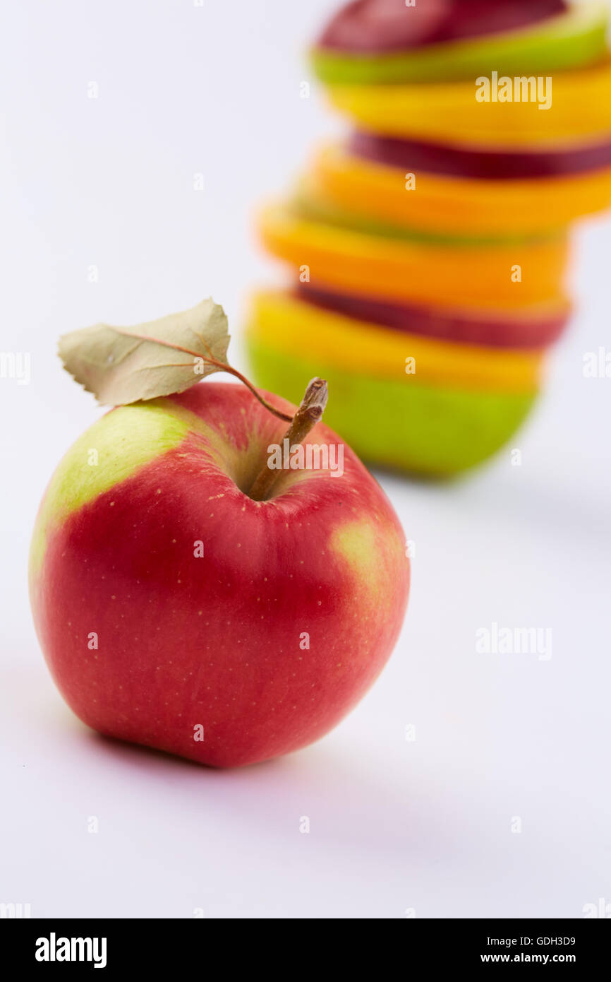 cut fruits and apple Stock Photo - Alamy