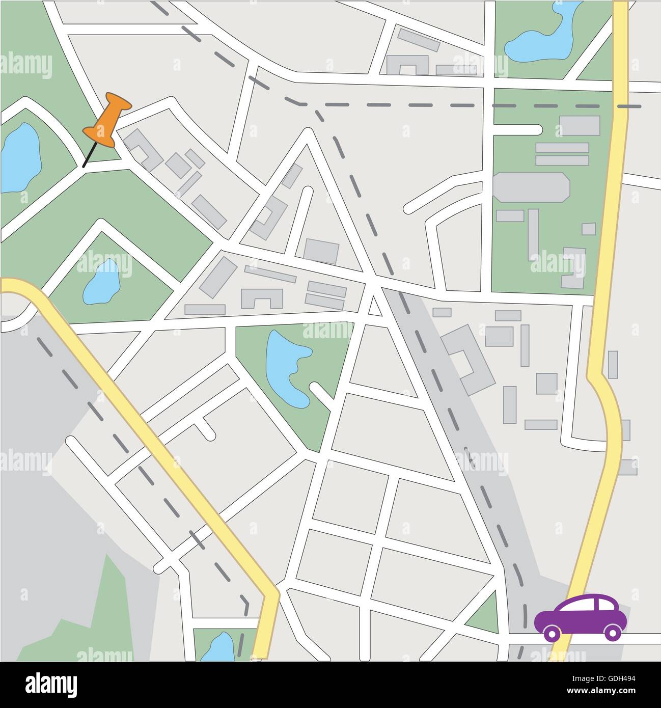 Vector streetmap of a generic city Stock Vector Image & Art - Alamy