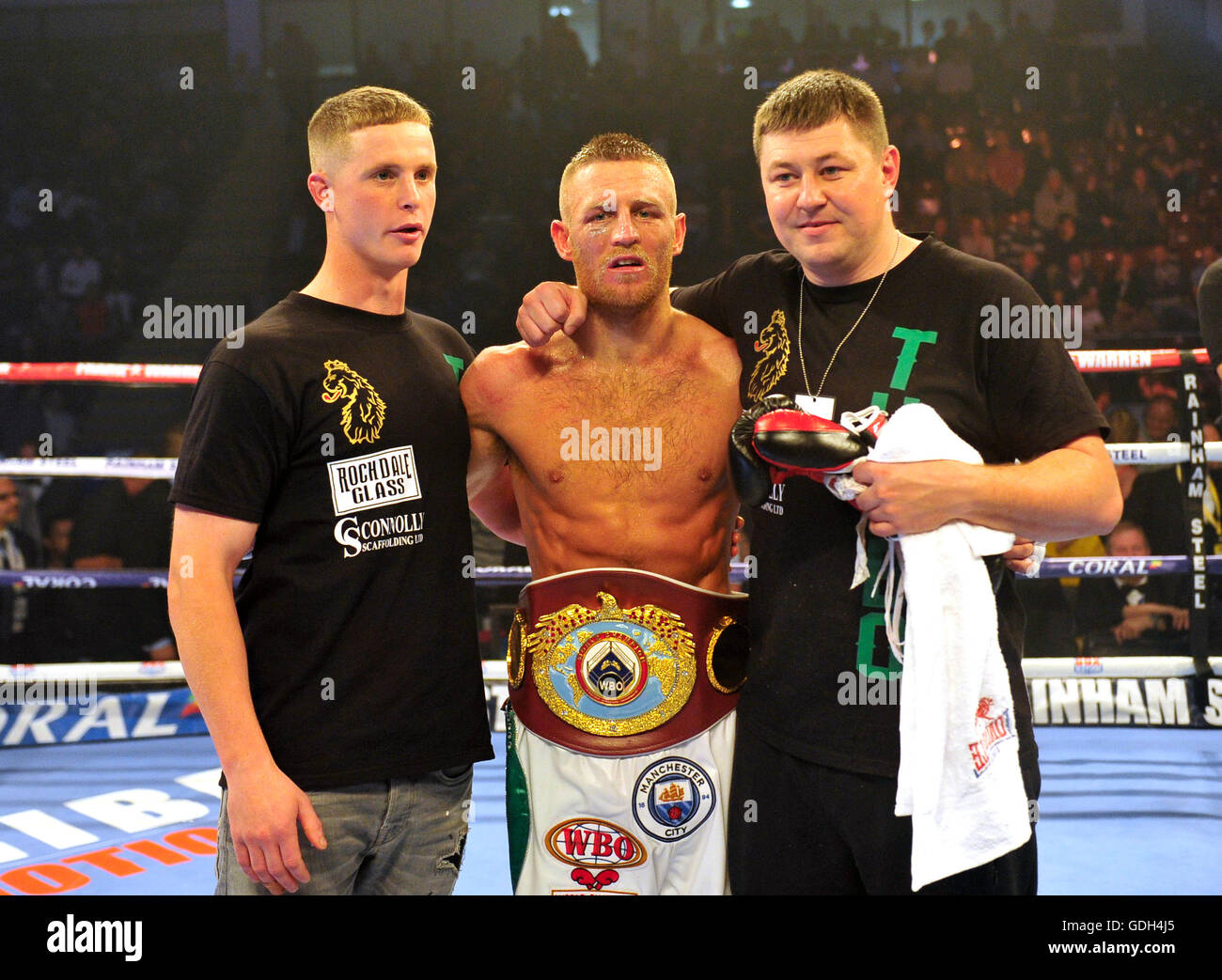 Terry Flanagan celebrates beating Mzonke Fana during their WBO World ...