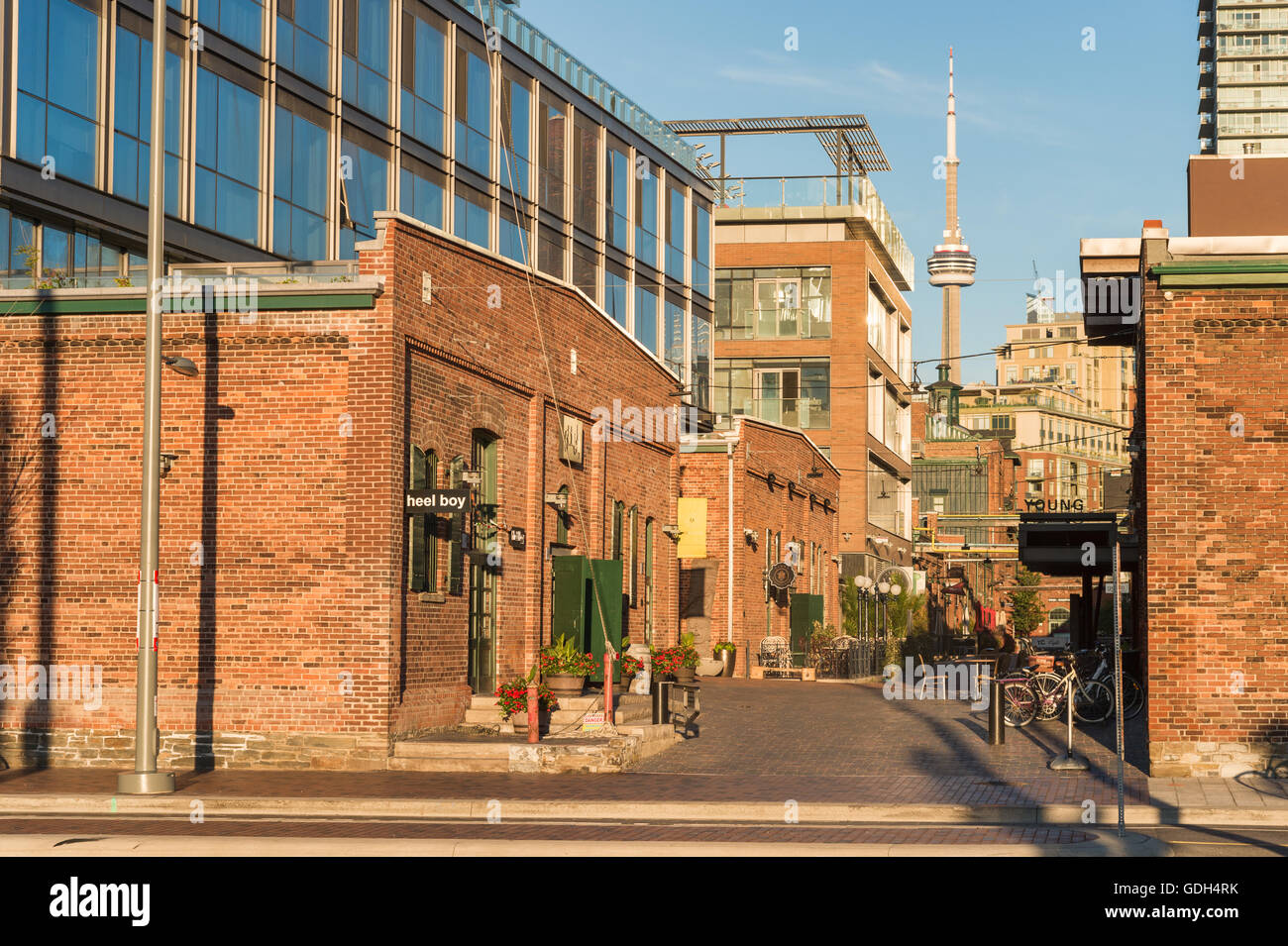 TORONTO, CANADA - JULY 2, 2016: Distillery District (former Gooderham ...