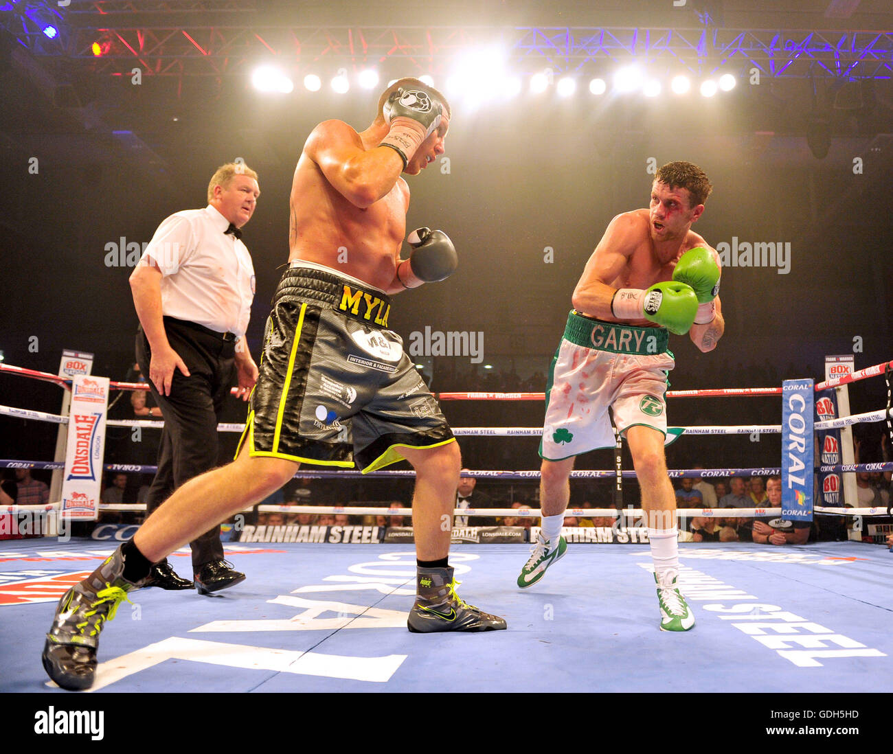 Liam Williams (left) in action against Gary Corcoran during their ...