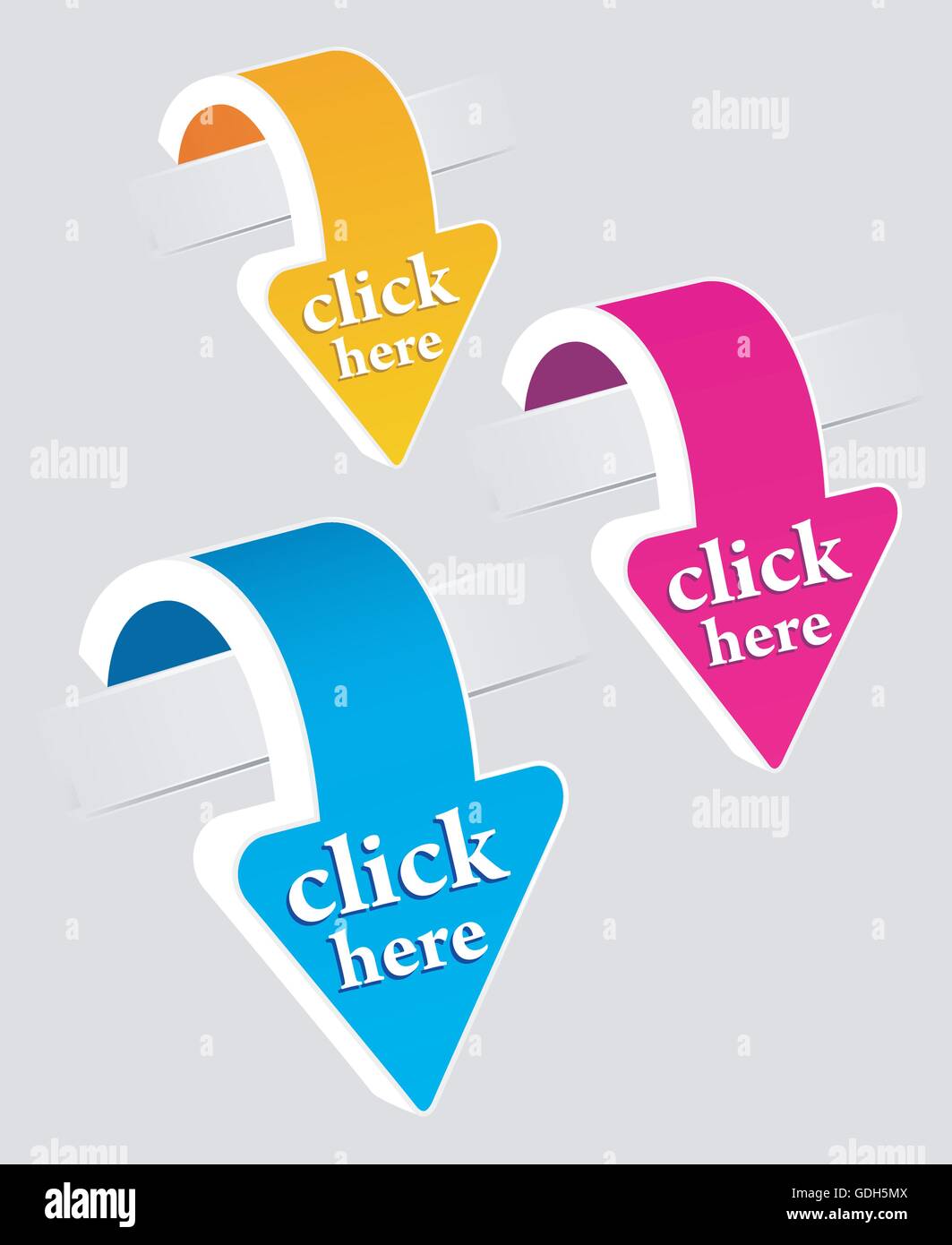 Click here stickers set Stock Vector Image & Art - Alamy