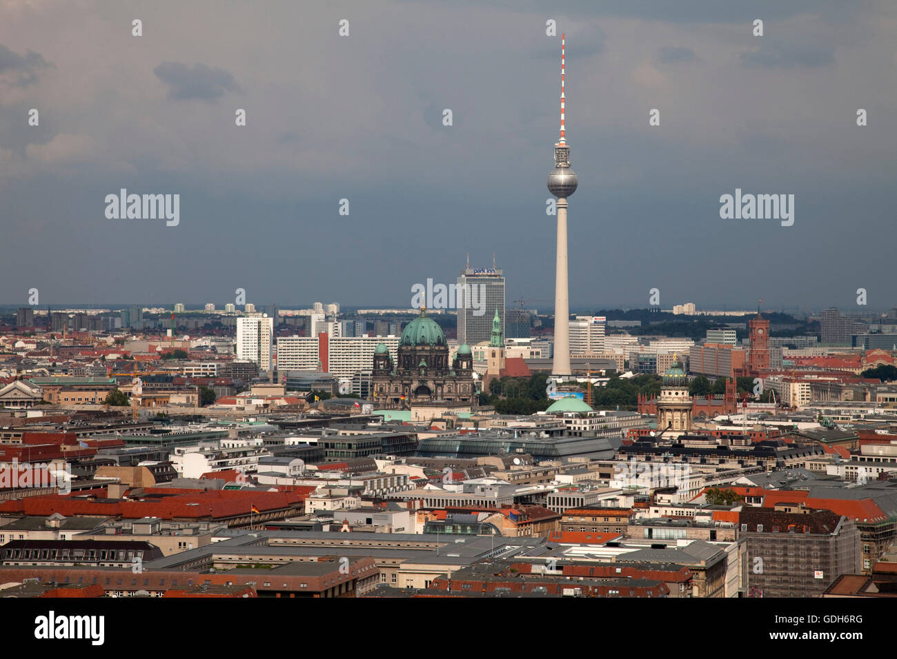 Berliner Dom cathedral, TV Tower, Berlin Mitte district, Berlin Stock ...