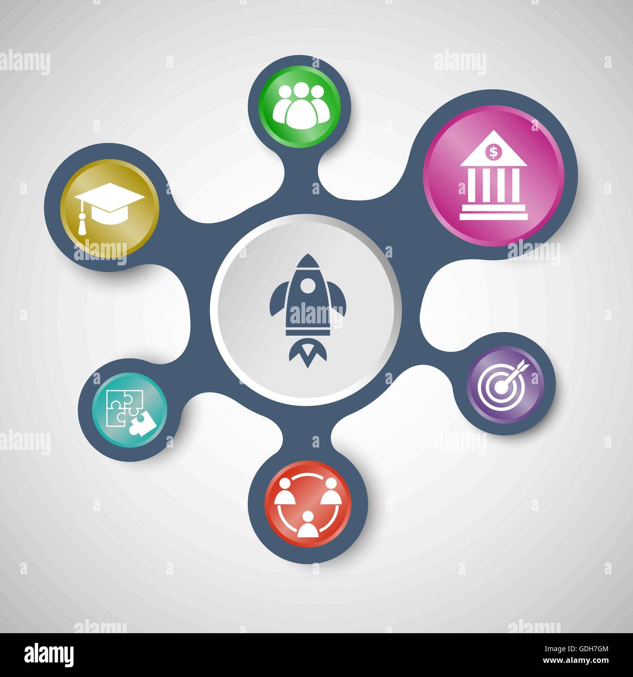 Startup infographic templates with connected metaballs, stock vector ...