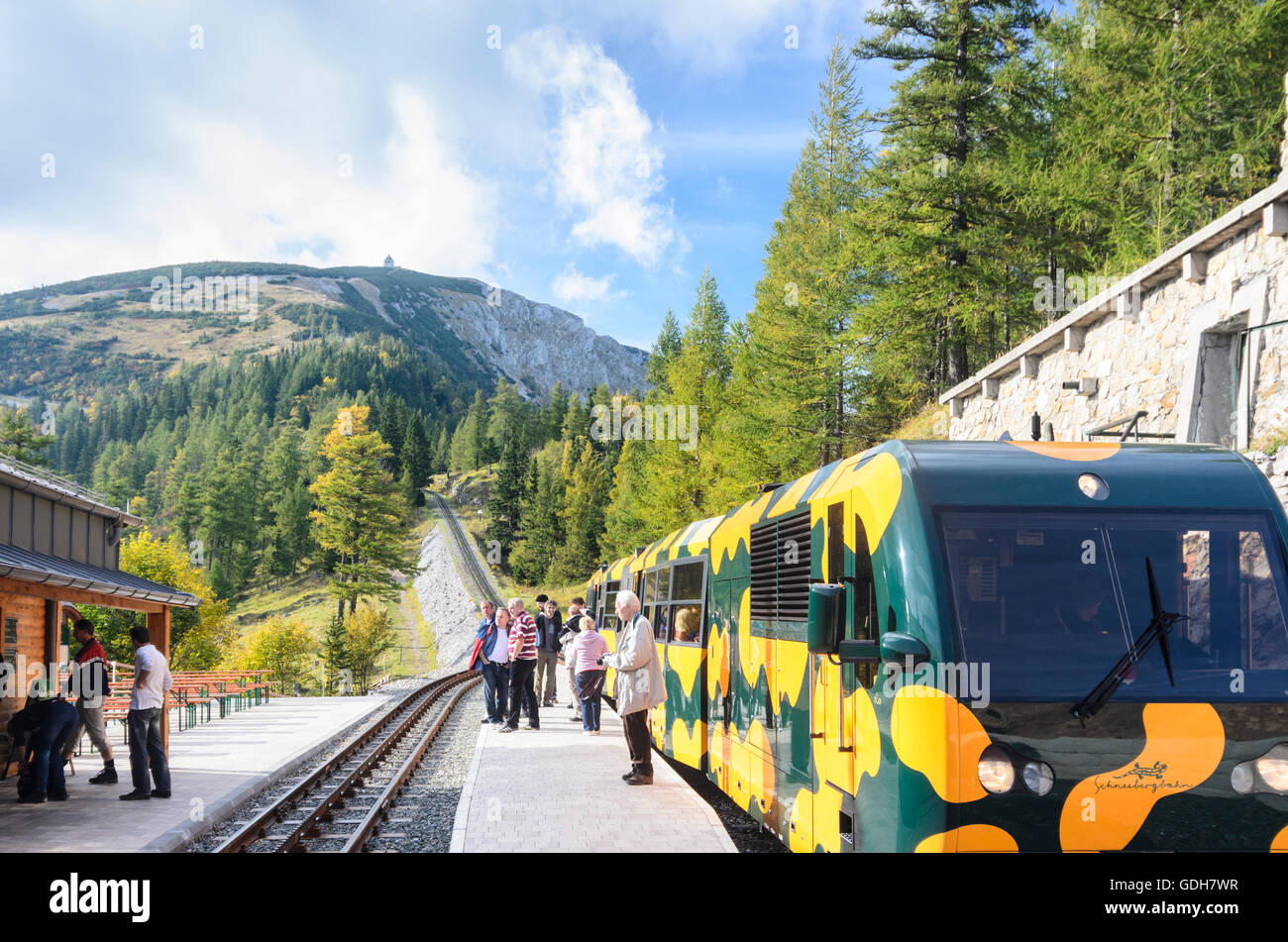 Puchberg am Schneeberg: furnicular cogwheel railway Schneebergbahn at ...