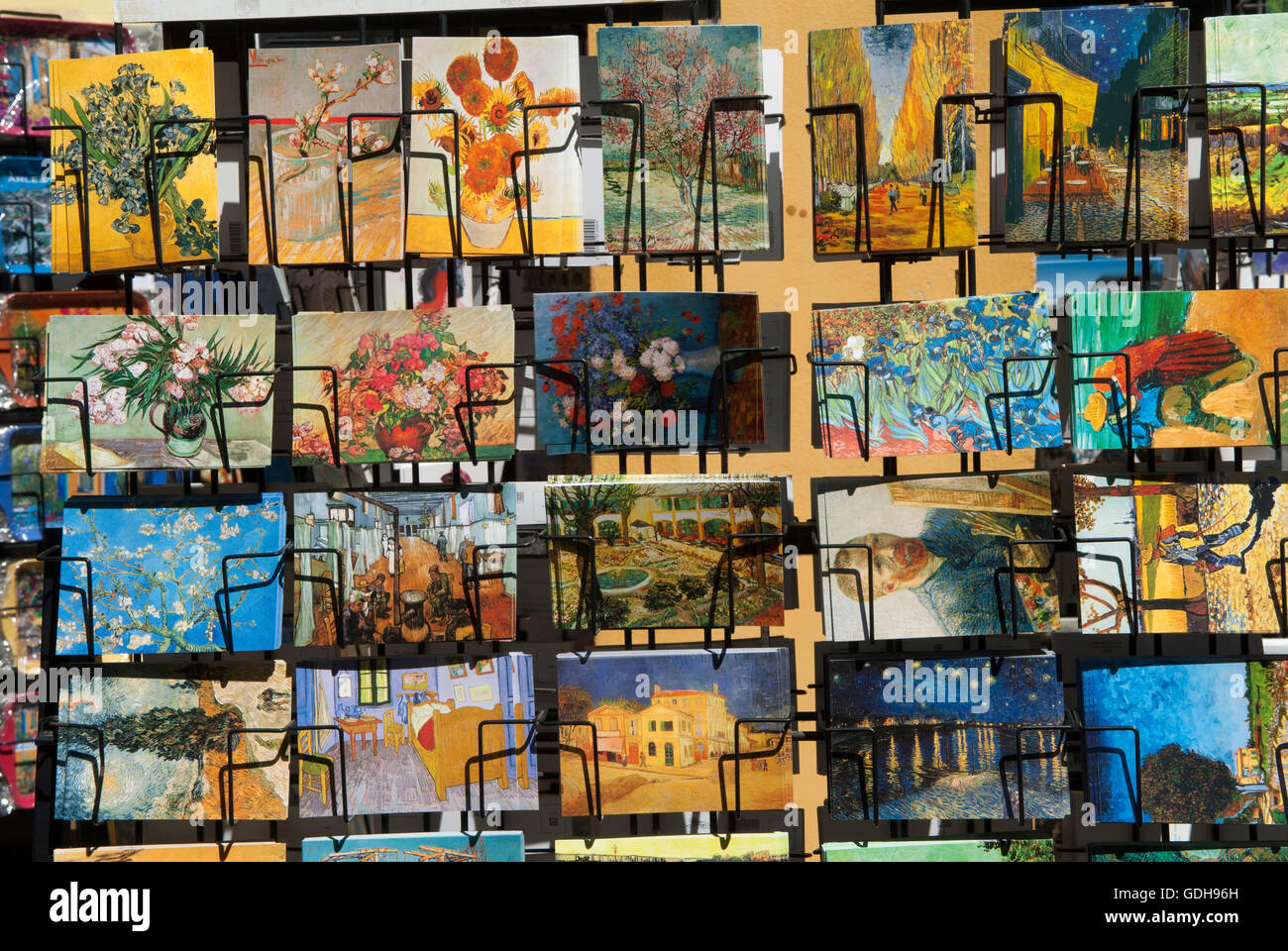 Van Gogh postcards of his paintings Arles France 2016 2000s HOMER SYKES ...
