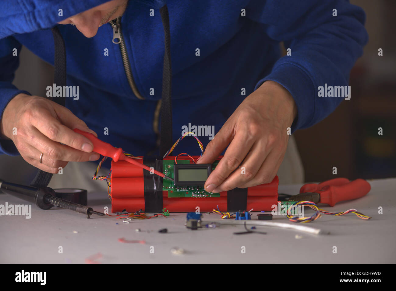 making bomb with digital timer Stock Photo - Alamy
