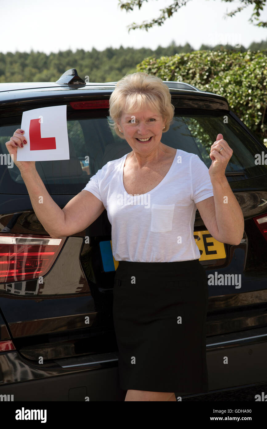 Red learner driver car hi-res stock photography and images - Alamy